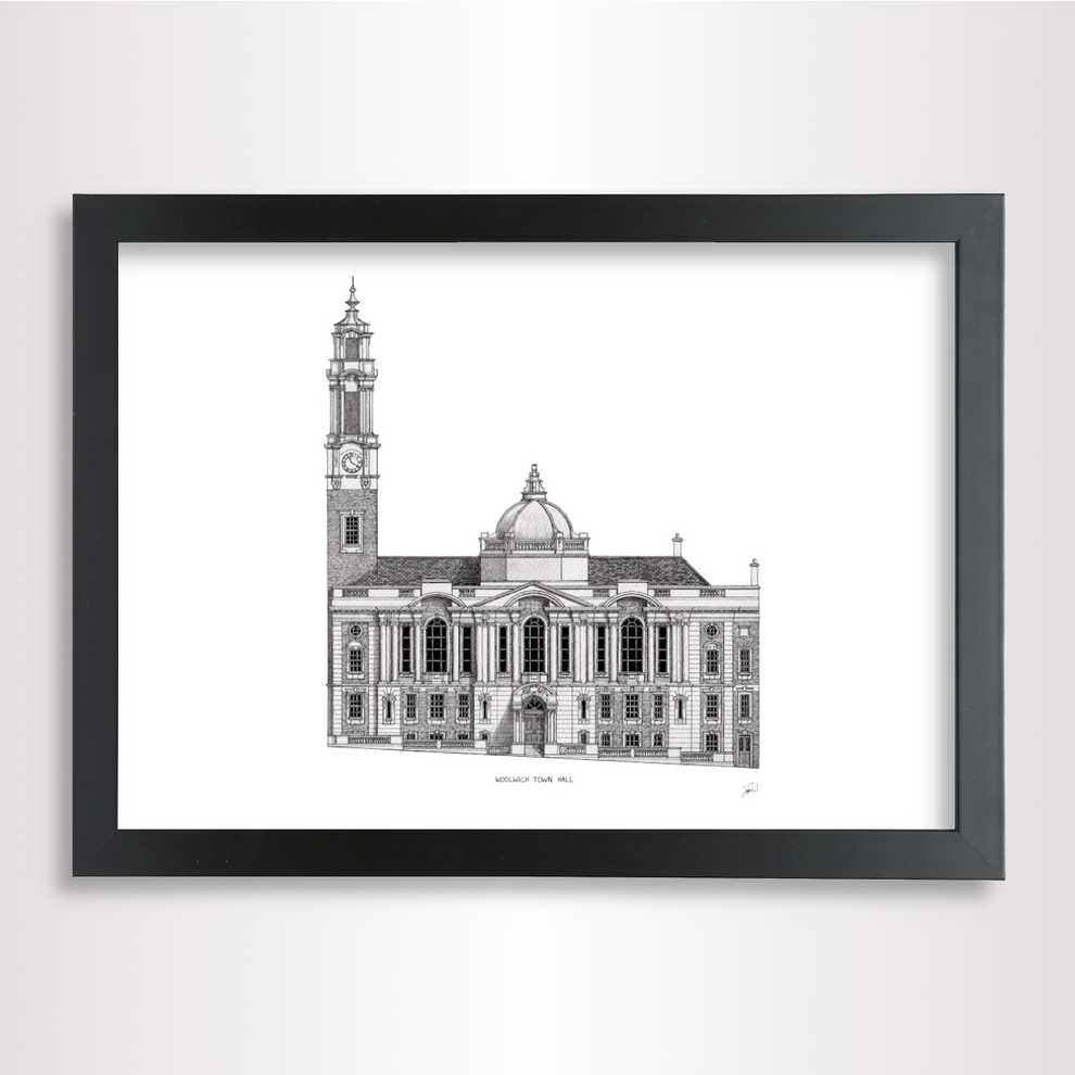 Woolwich Town Hall - High Quality Architecture Print – stevosketches
